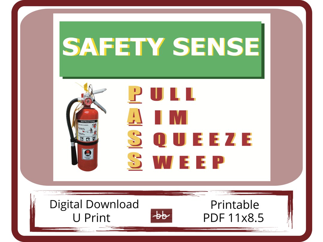 Fire Extinguisher Sign, 11 X 8.5 PDF Digital Download, for Health and ...