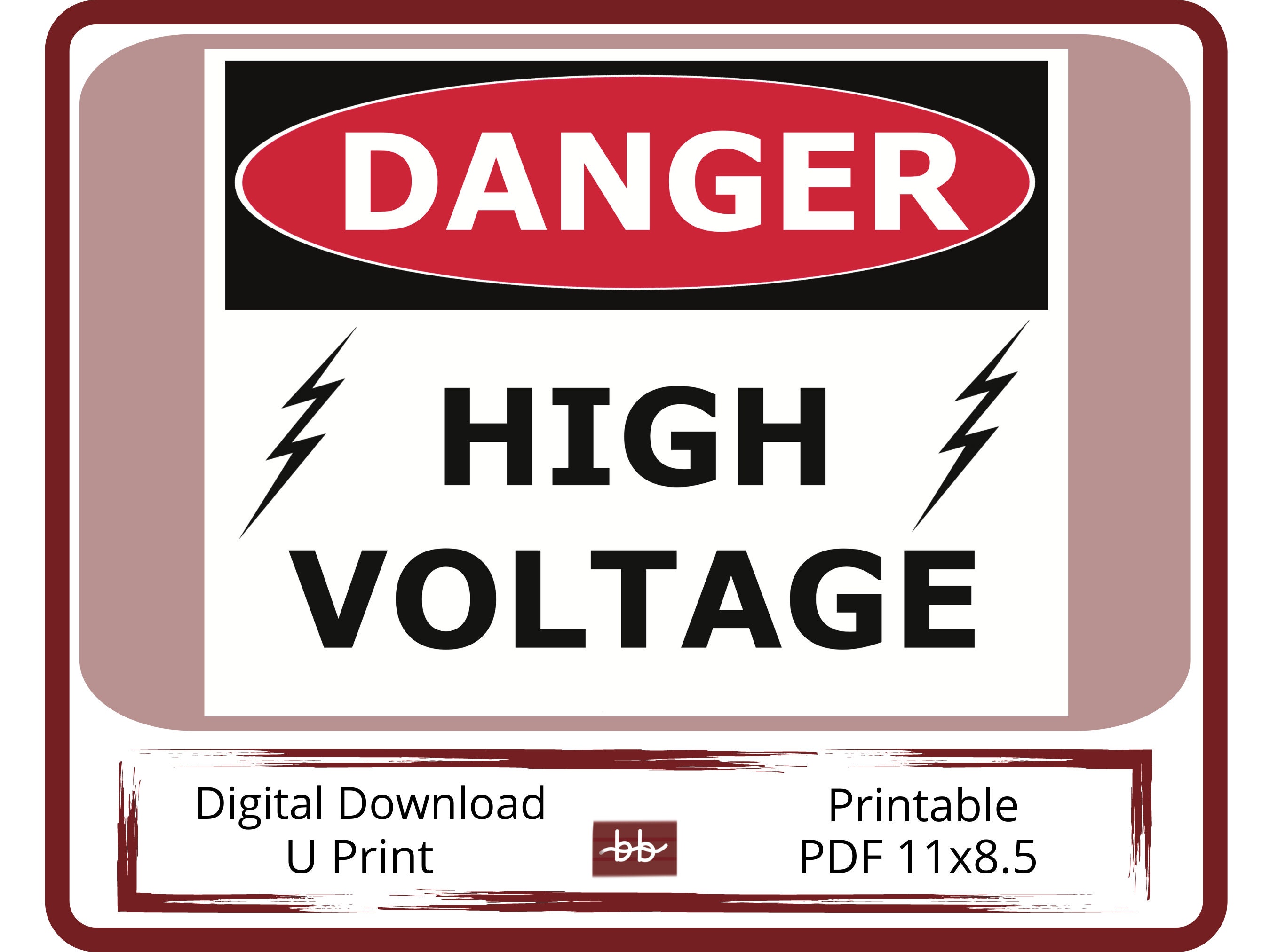 Printable High Voltage Sign