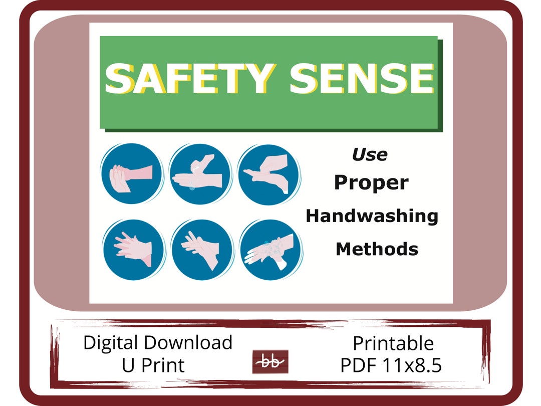Proper Hand Washing Sign, 11 X 8.5 PDF Digital Download, , for Office ...