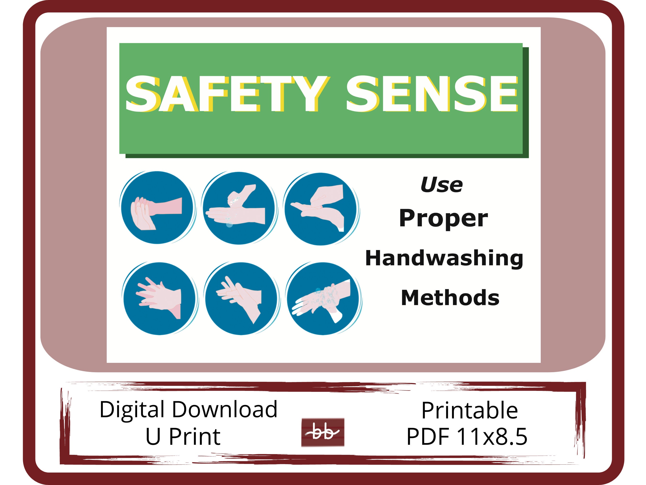 Proper Hand Washing Sign, 11 X 8.5 PDF Digital Download, , for Office ...