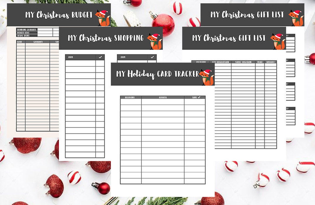 Modern Printable Holiday/christmas Budget and Card Inserts - Etsy