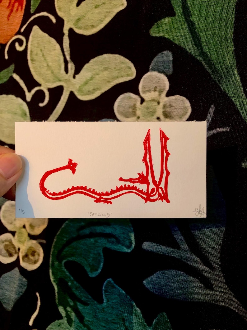 Smaug Block Print — the Hobbit — Mini Print - Etsy