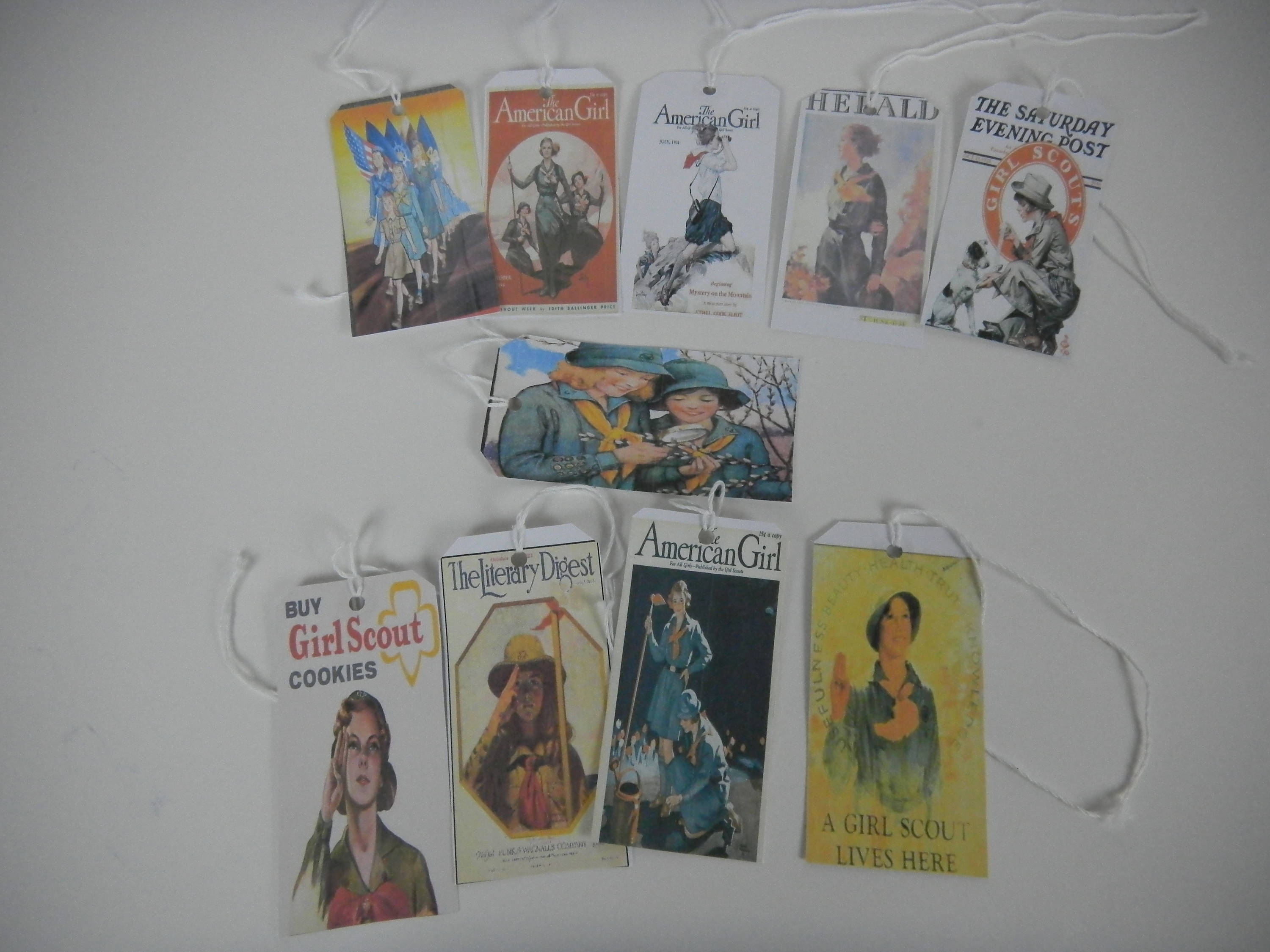 Girl Scout Tags Vintage Girl Scout Illustration Tags Girl - Etsy