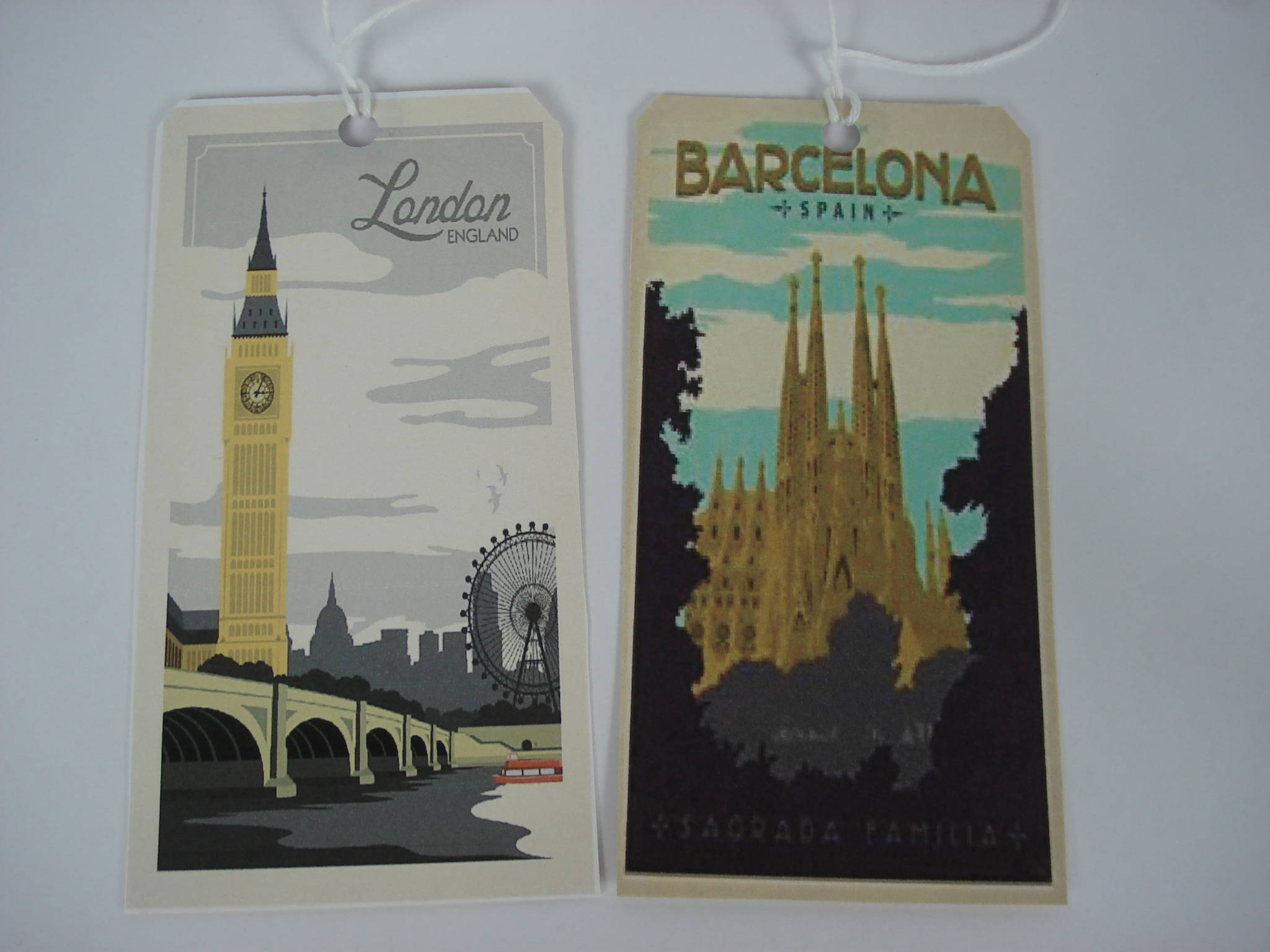 Vintage World Travel Poster Tags Travel Tags Scrapbook | Etsy
