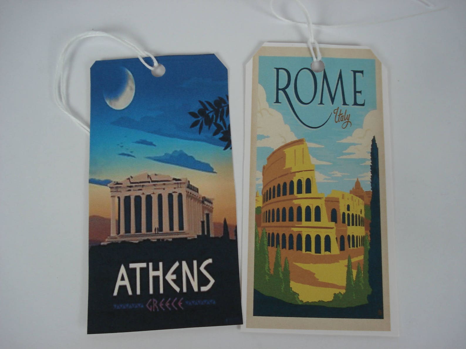 Vintage World Travel Poster Tags Travel Tags Scrapbook | Etsy