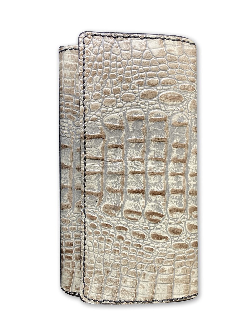 Bone Gator Trifold Long Wallet - Etsy