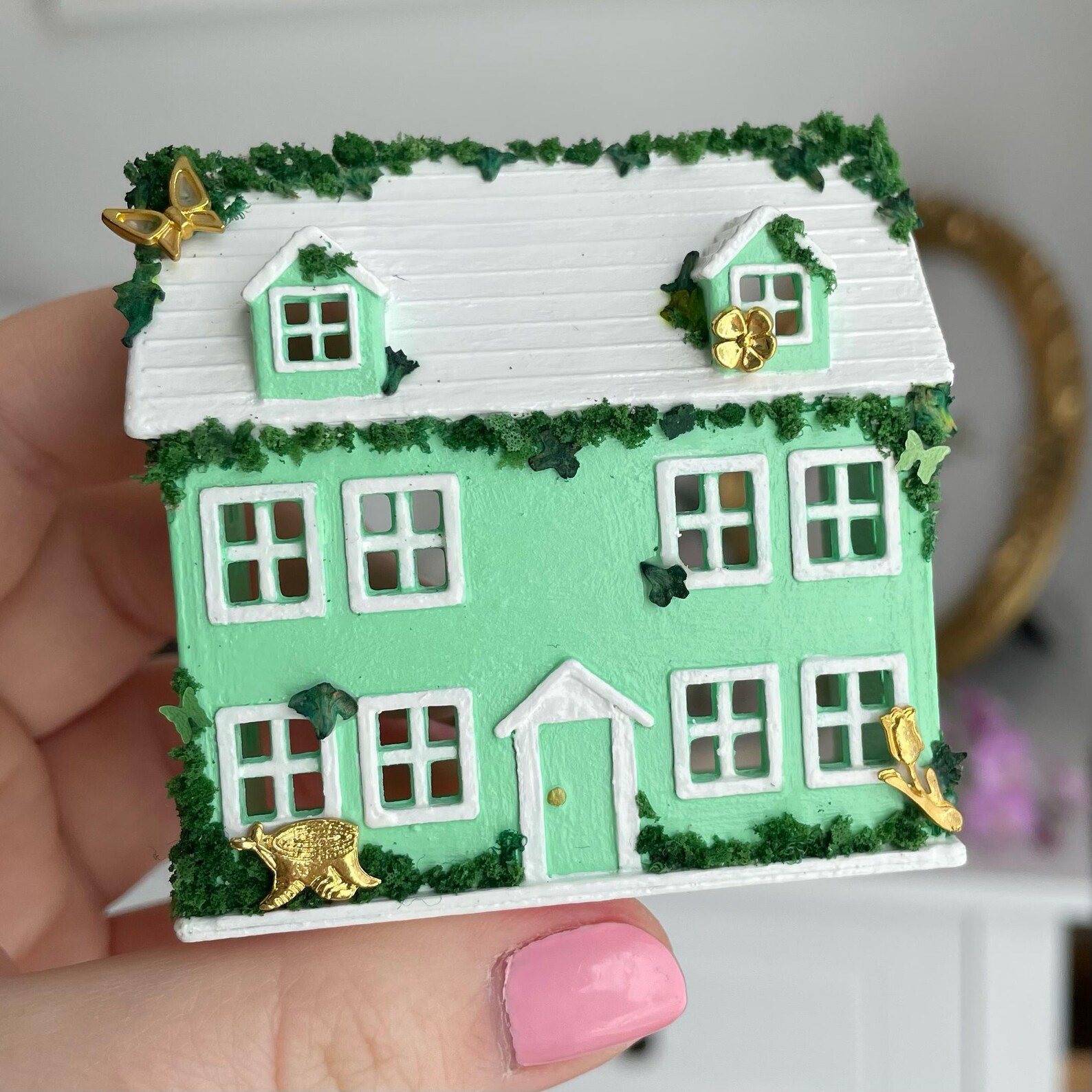 Tiny Spring House - Miniature Mossy Decor OOAK - Etsy