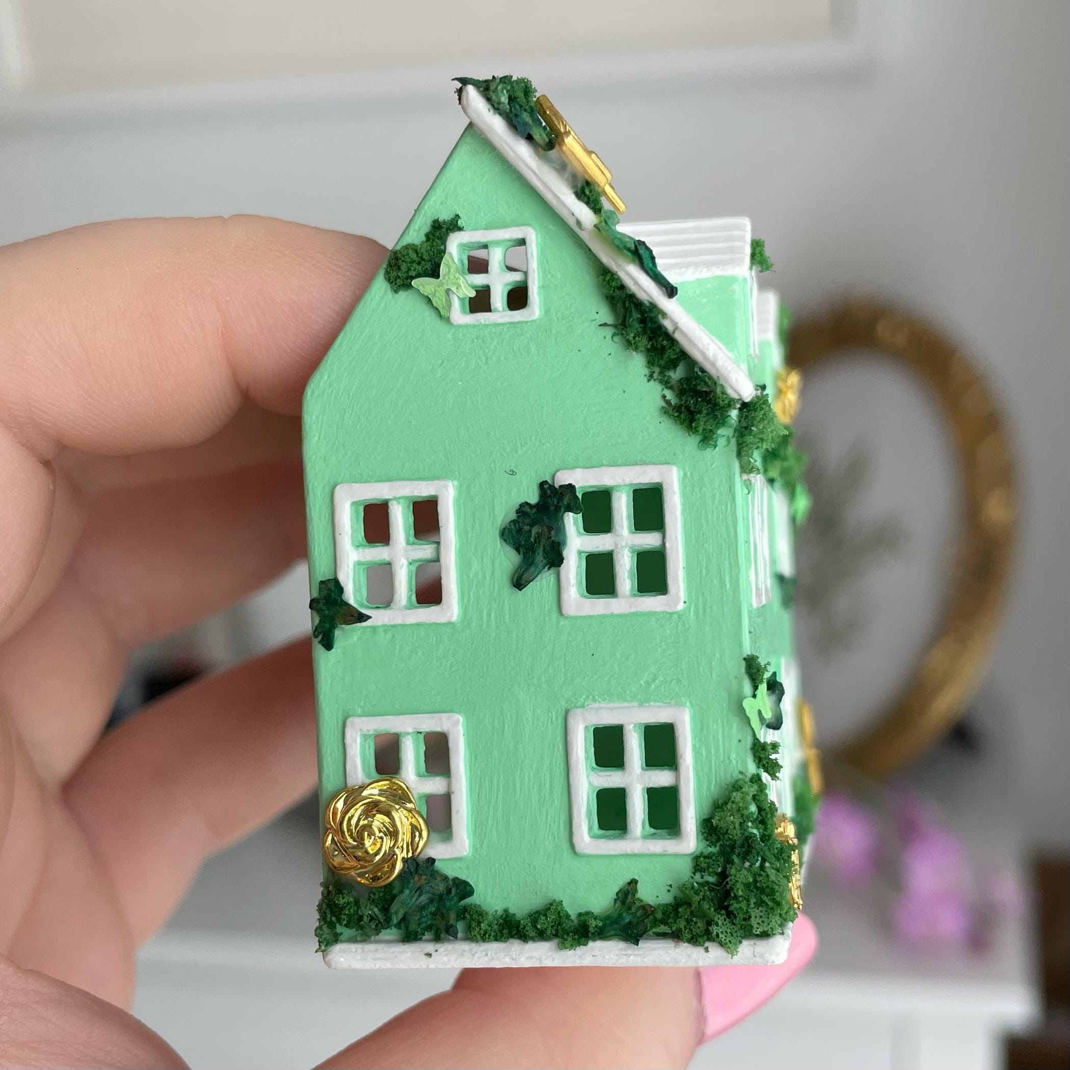 Tiny Spring House - Miniature Mossy Decor OOAK - Etsy
