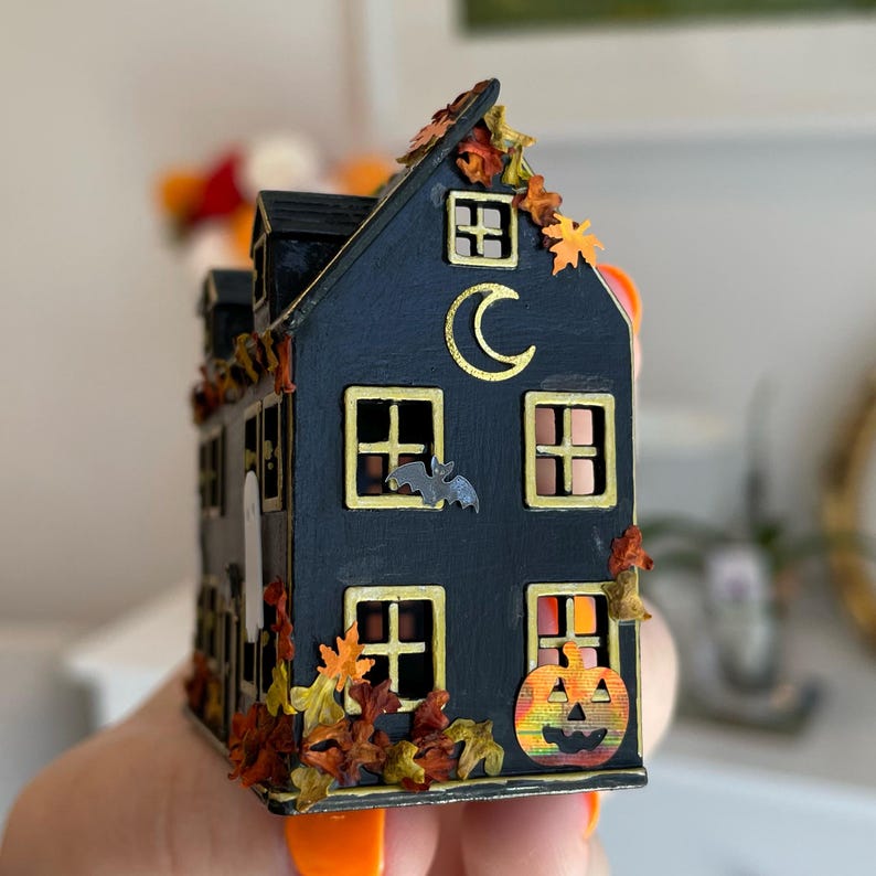 Halloween Haunted House Autumn Miniature OOAK Decor - Etsy