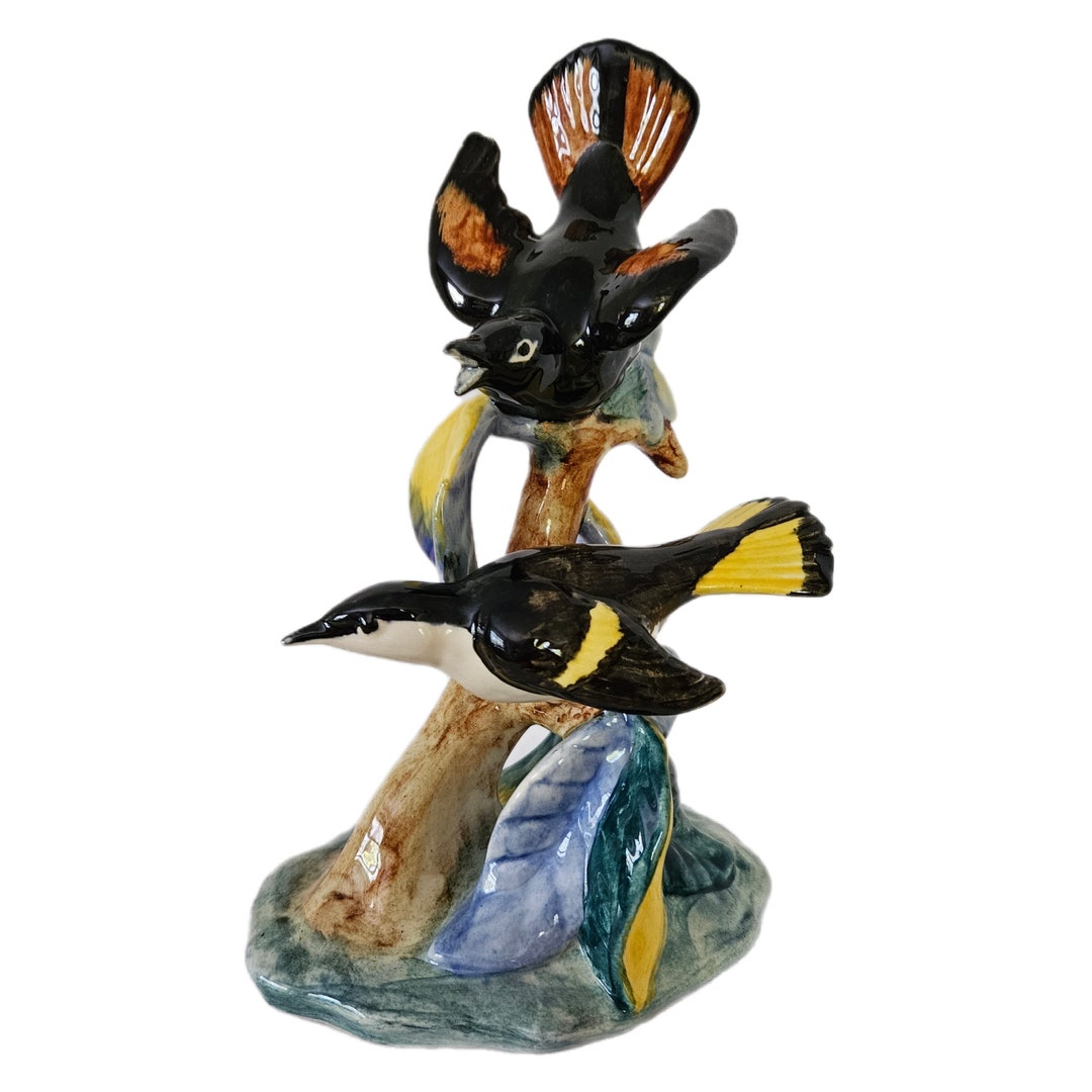 Vintage Stangl Pottery Bird Figurine Redstarts Double Binrds 3490 D ...