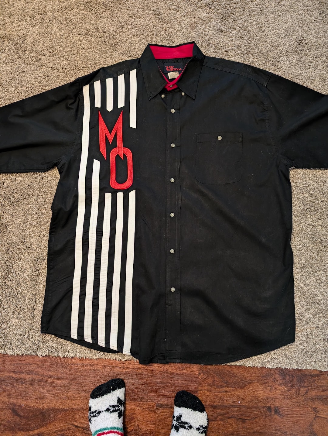 Rare Vtg MO Betta Black With White Stripes in Red Shirt XXL This Rare ...