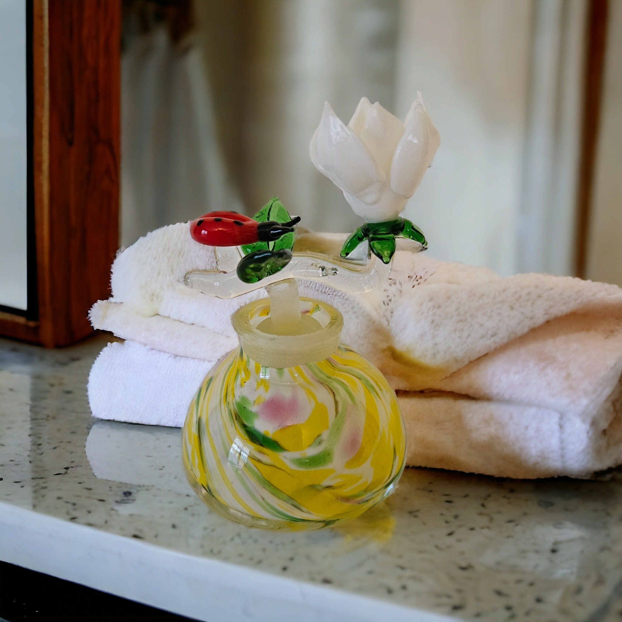 Vintage Style Glass Lady Bug Essential Oil & Perfume Bottle - Etsy