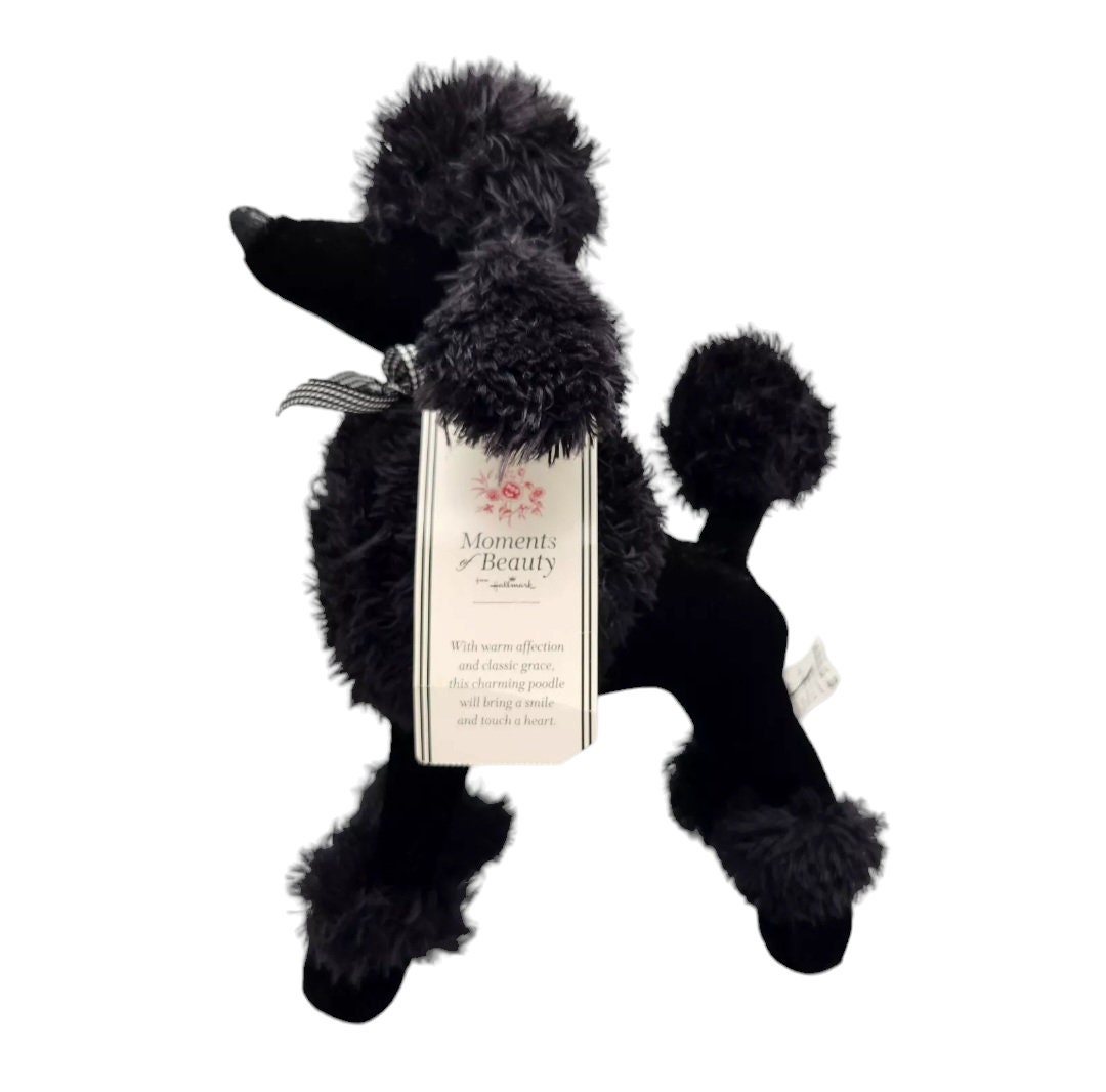 Hallmark Moments of Beauty Poodle Dog Plush 10 Black Stuffed Animal Toy ...