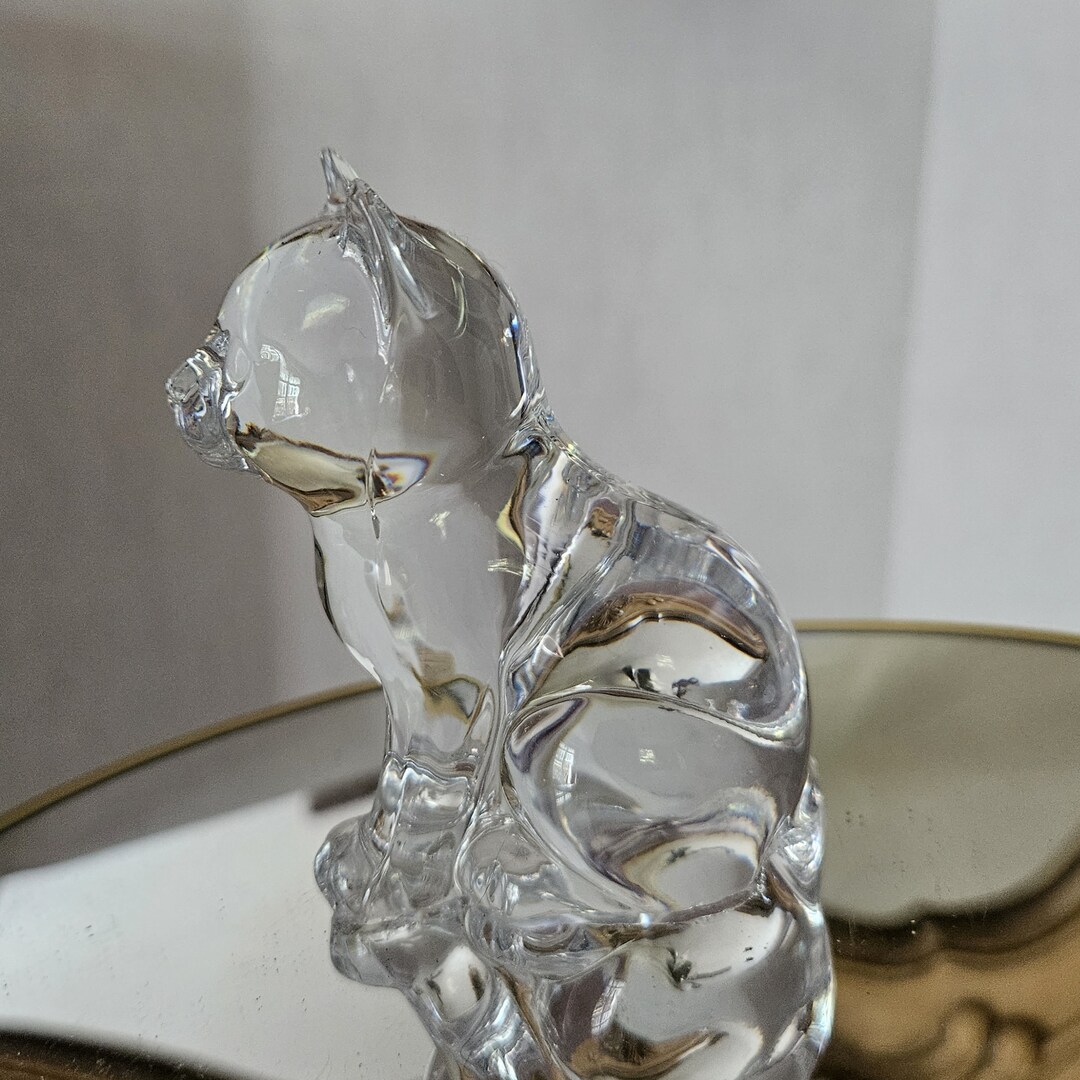 Princess House Crystal Cat Paperweight - Etsy