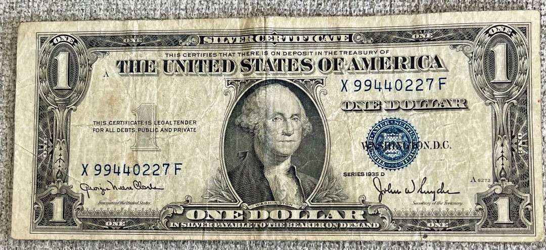 One Dollar Vintage 1935 D Bank Note - Etsy