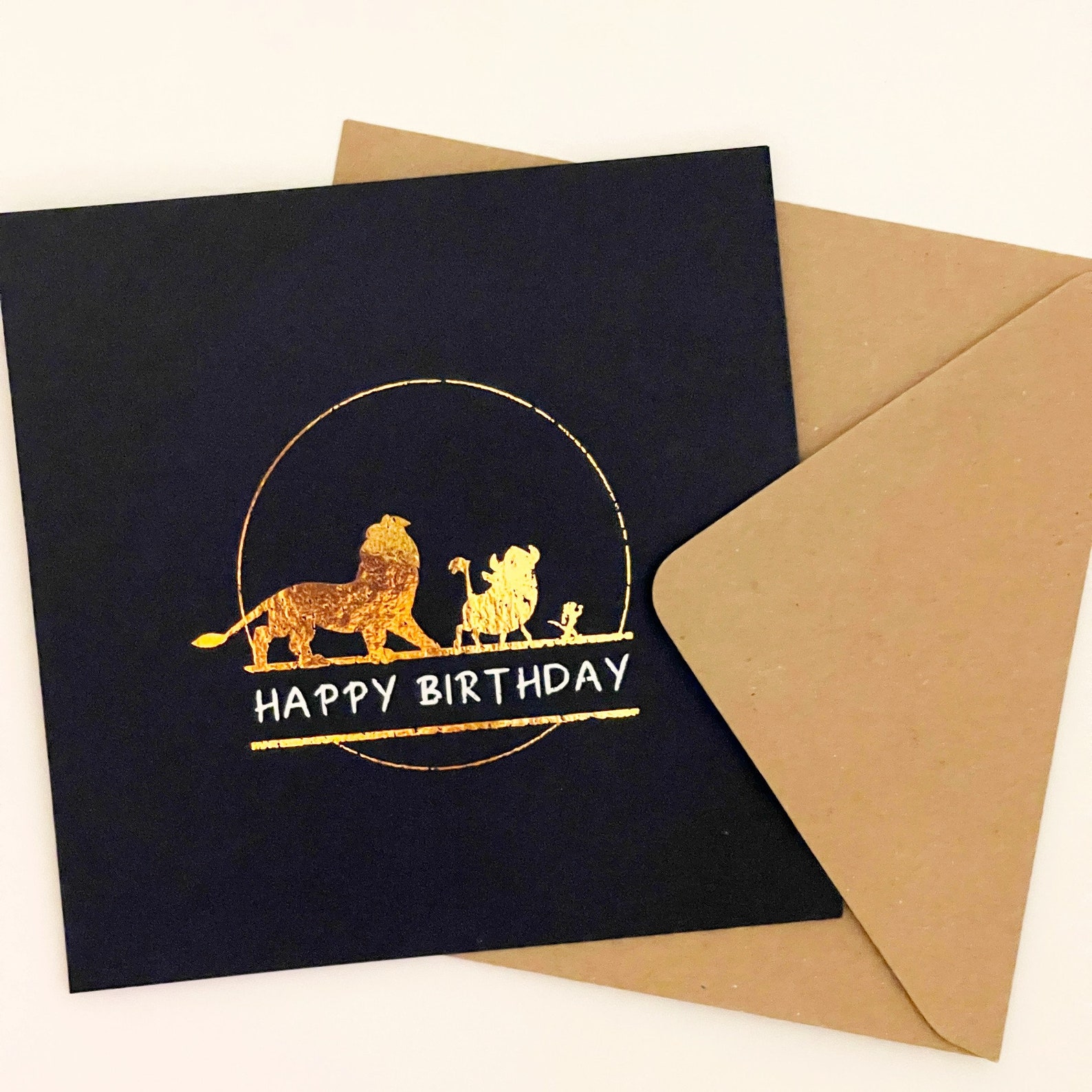Lion King Happy Birthday Card | Simba, Timon and Pumbaa | Birthday ...