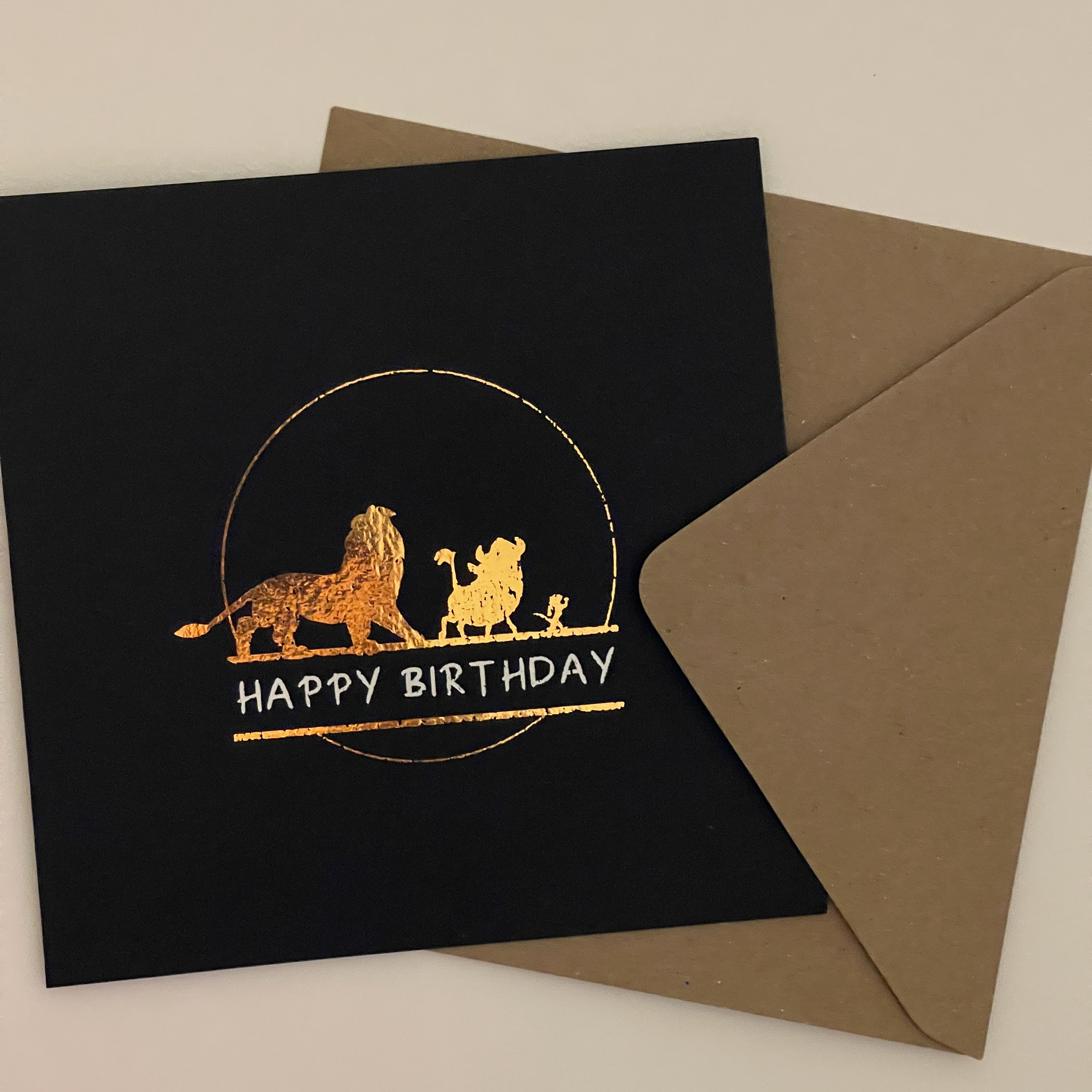 Lion King Happy Birthday Card | Simba, Timon and Pumbaa | Birthday ...