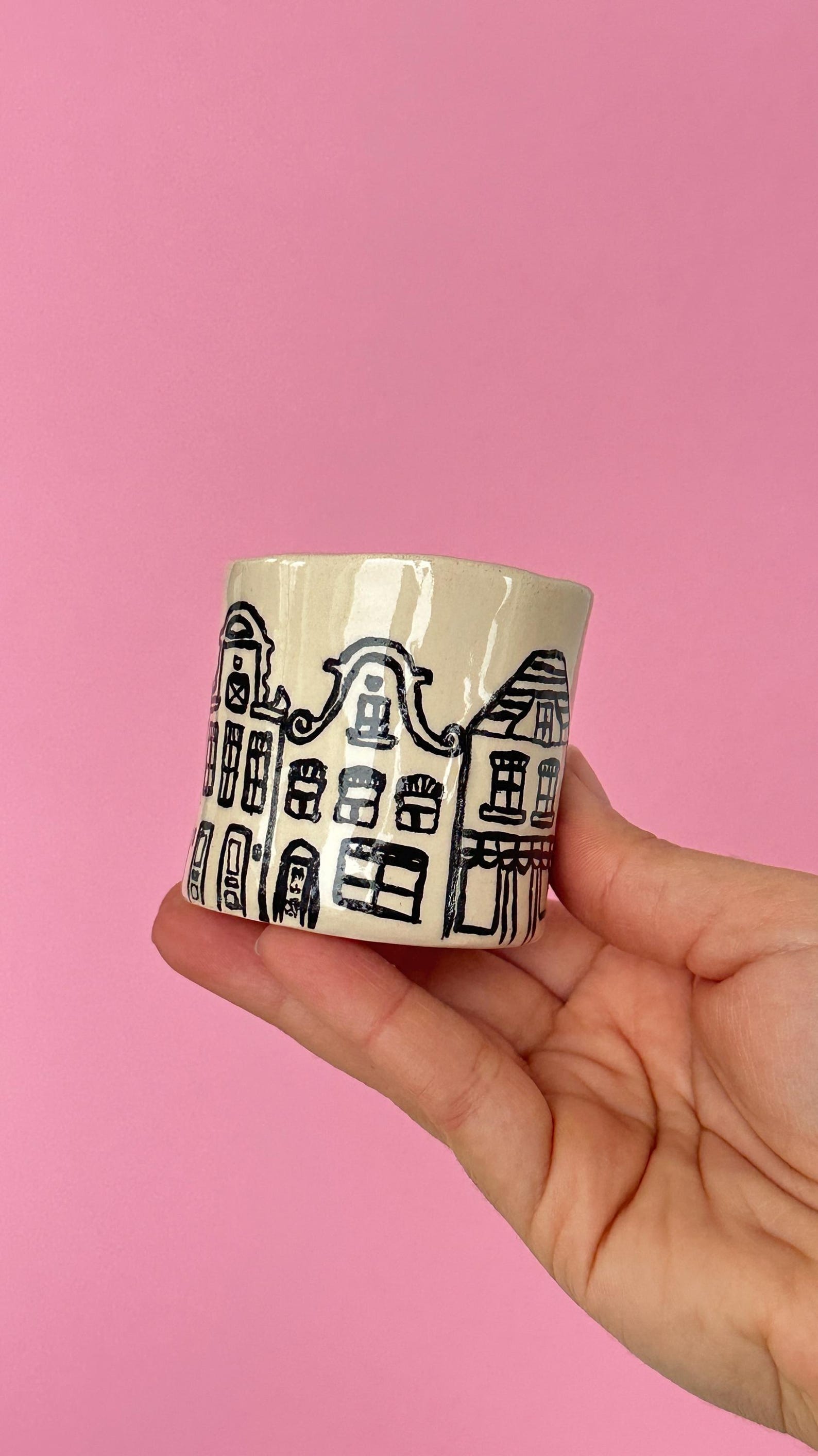 Handmade Ceramic Espresso Coffee Cup Cute Dutch Canal Houses - Etsy