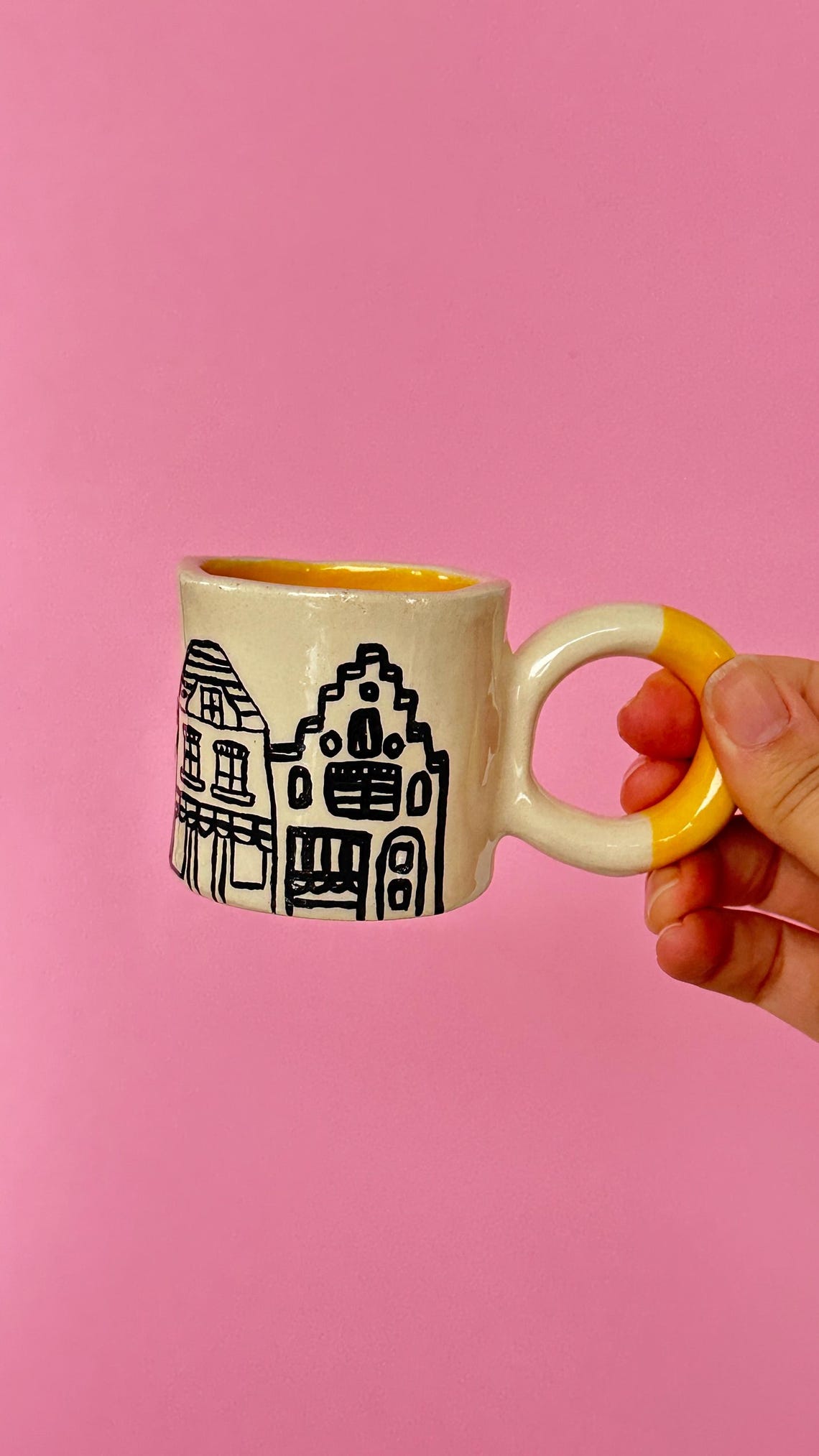 Handmade Ceramic Espresso Coffee Cup Cute Dutch Canal Houses - Etsy