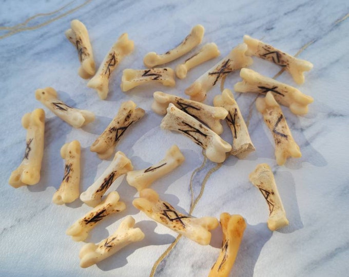 Runes Elder Futhark Runes Bone Runes Deer Toe Bone Runes Magick ...