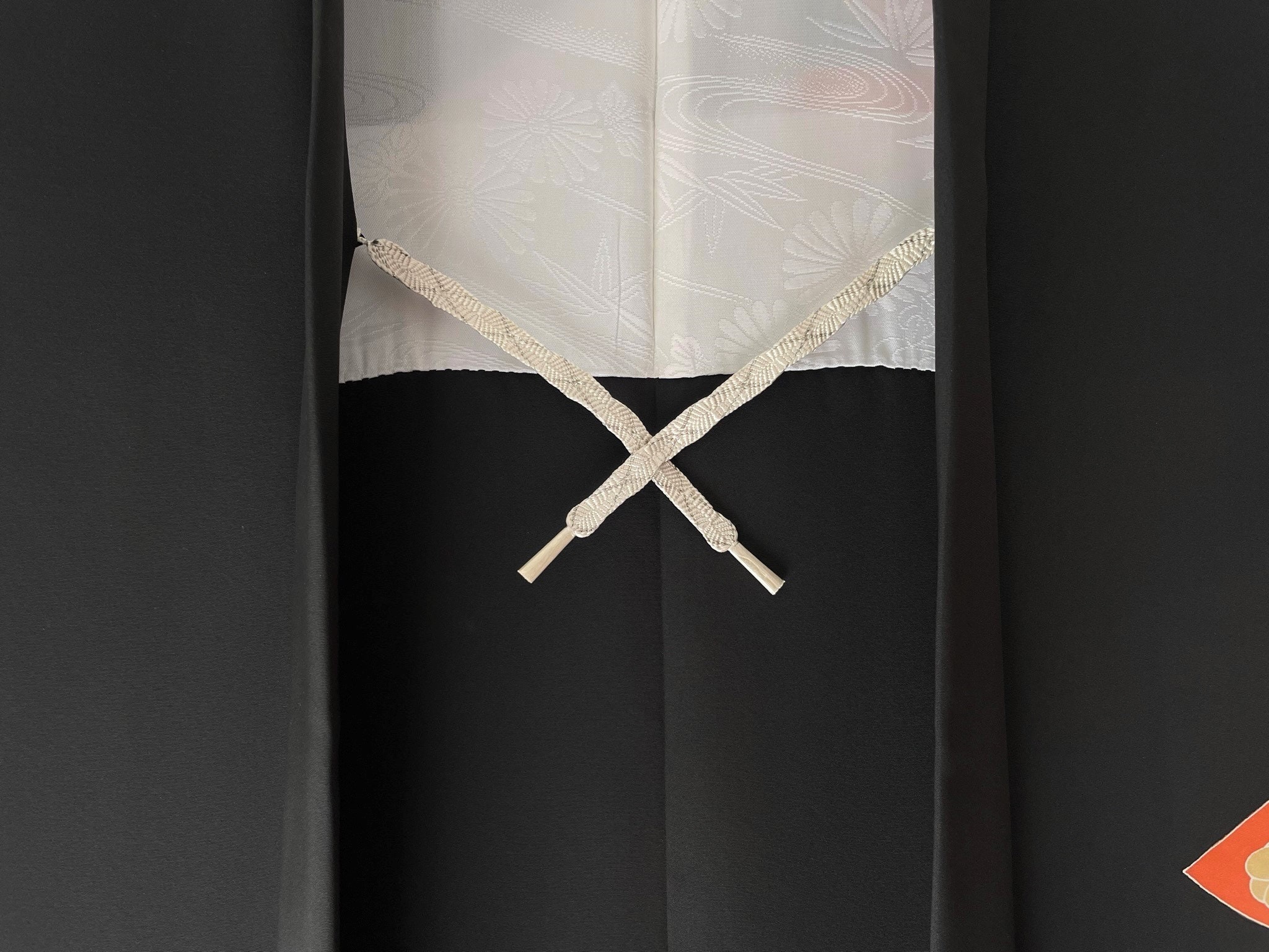 Vintage Japanese Haori Kimono Jacket Black With Ribbon Pattern - Etsy ...