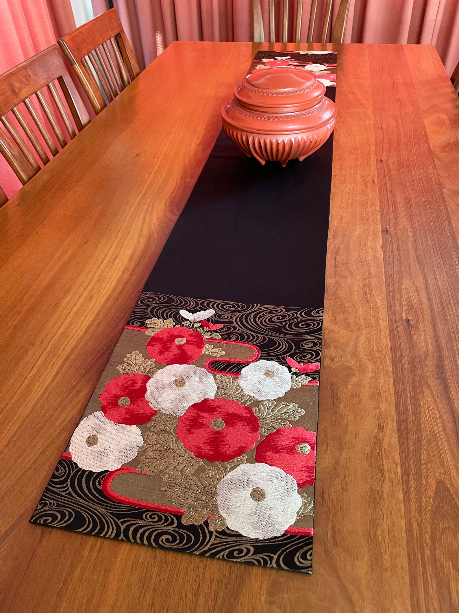 Japanese Obi Table Runner Black Gold Silver With White & - Etsy Australia
