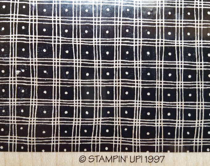Stampin' Up! PINDOT PLAID Background Stamp - Larger 5" X 6" Rubber ...