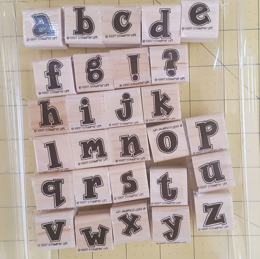 Stampin Up! Lower Case ALPHABET ATTITUDE Collection: a B C D E ...