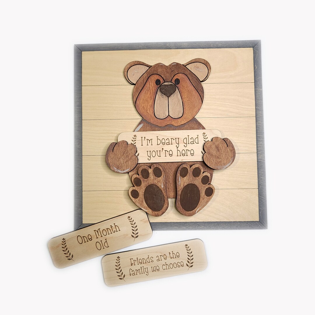 Teddy Bear Shelf Decor: Hand-painted Maple Wood Sign With Sayings - Etsy
