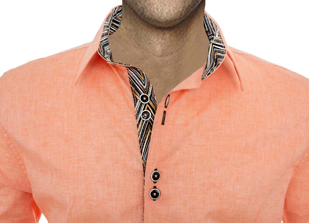Modern Orange Dress Shirts - Made to Order in USA - Etsy
