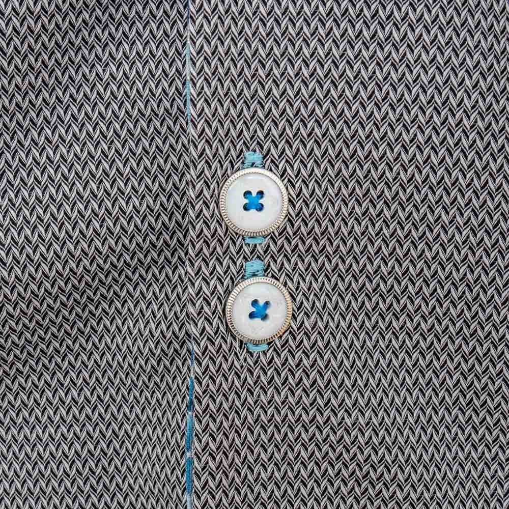 Grey With Blue Metallic Dress Shirt - Made to Order in USA - Etsy