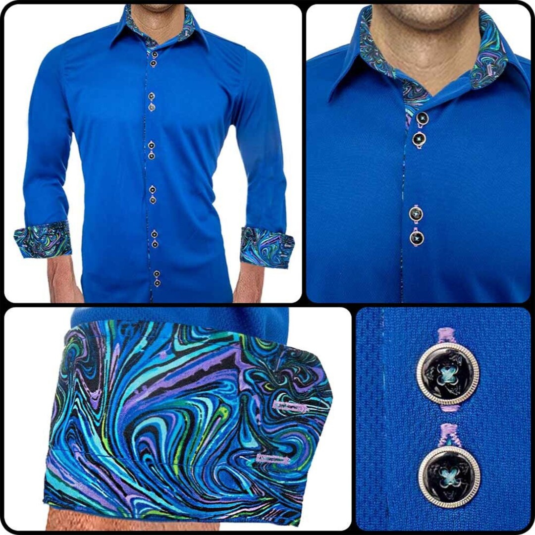 Royal Blue Dress Shirts - Made in USA - Etsy