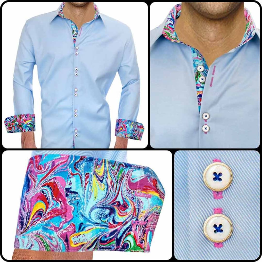 Baby Blue Modern Dress Shirts - Made to Order in USA - Etsy