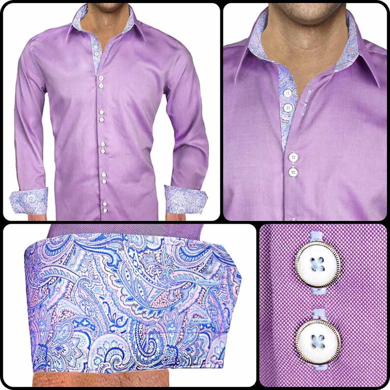 Light Purple Men's Designer Dress Shirt - Made to Order in USA - Etsy