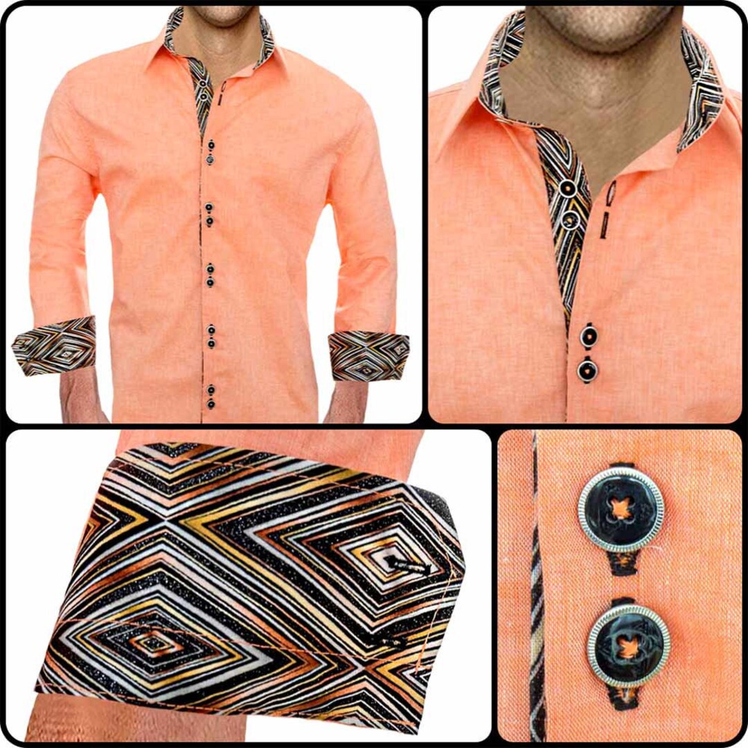 Modern Orange Dress Shirts - Made to Order in USA - Etsy