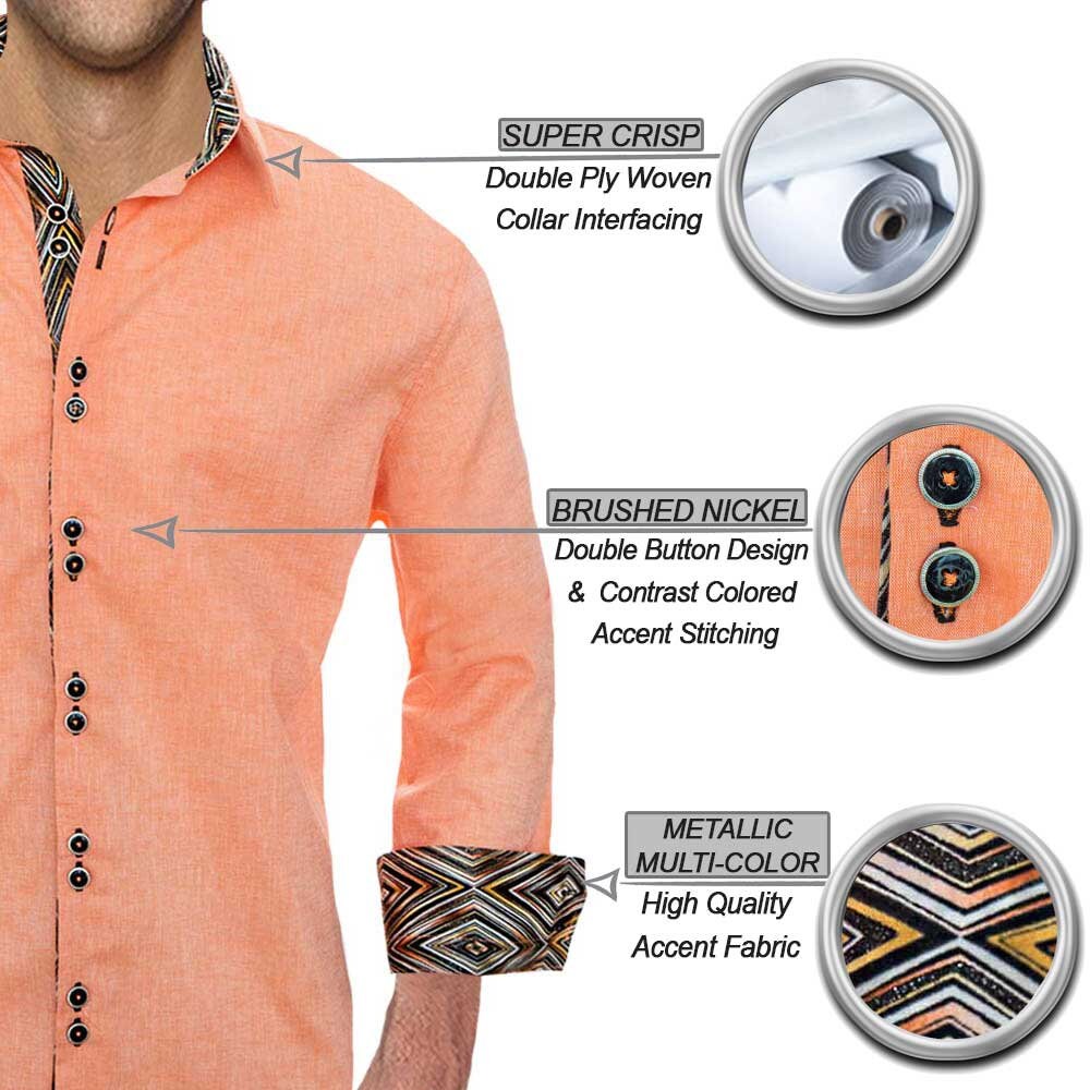Modern Orange Dress Shirts - Made to Order in USA - Etsy