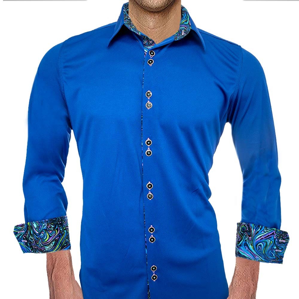 Royal Blue Dress Shirts - Made in USA - Etsy