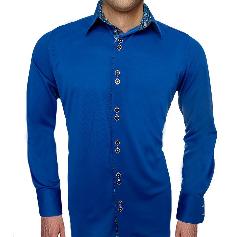 Royal Blue Dress Shirts - Made in USA - Etsy