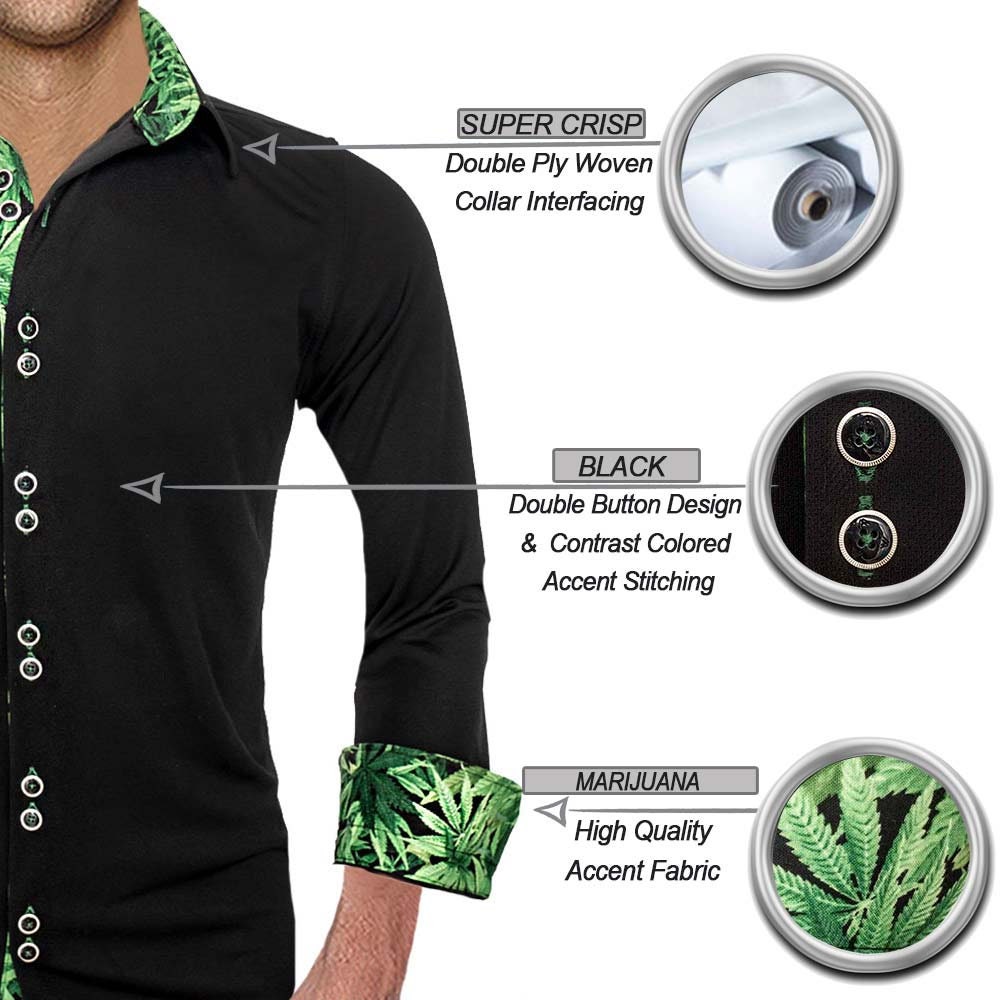 Marijuana Themed Dress Shirt - Made in USA - Etsy