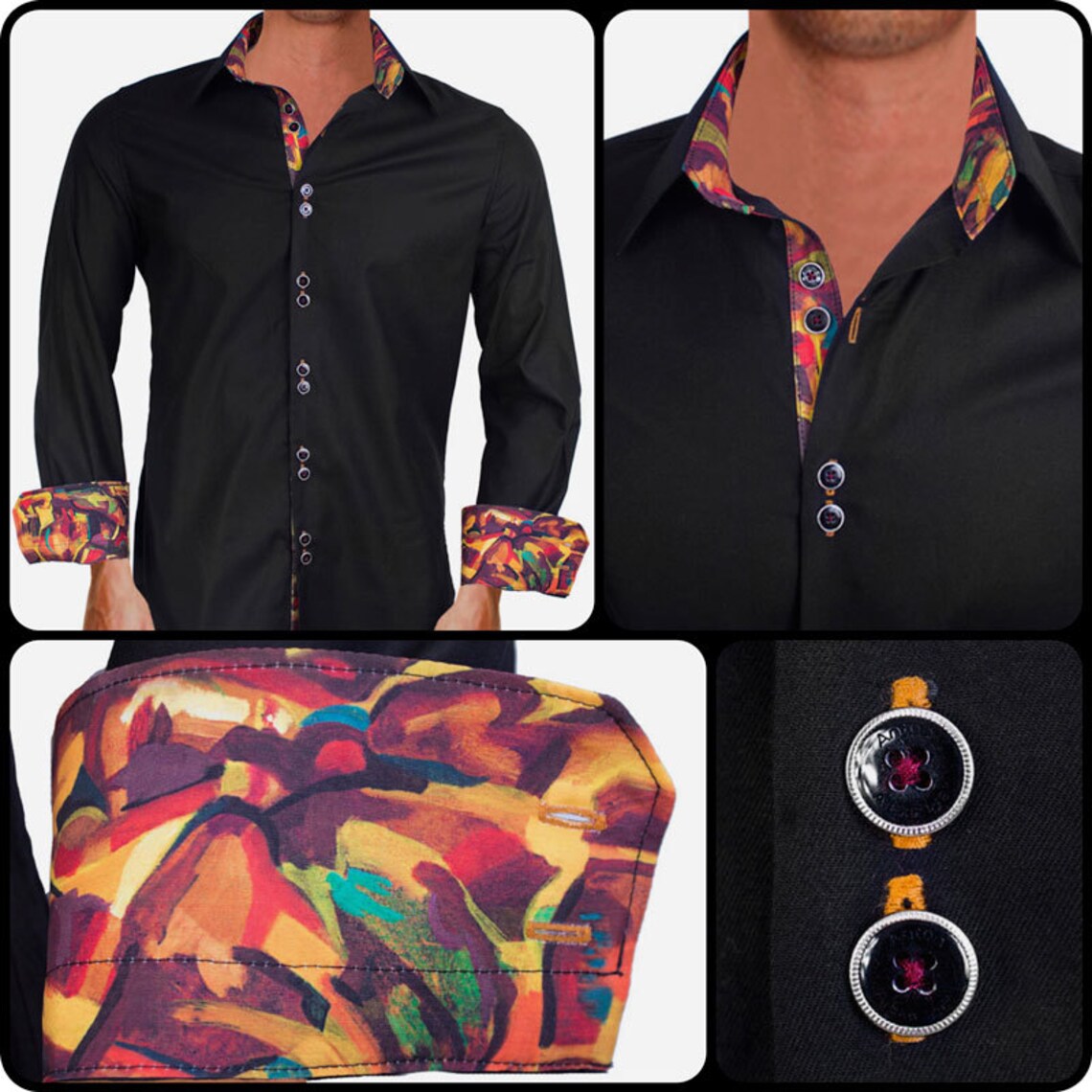 Artist Hand Painted Men's Designer Dress Shirt Made to - Etsy UK