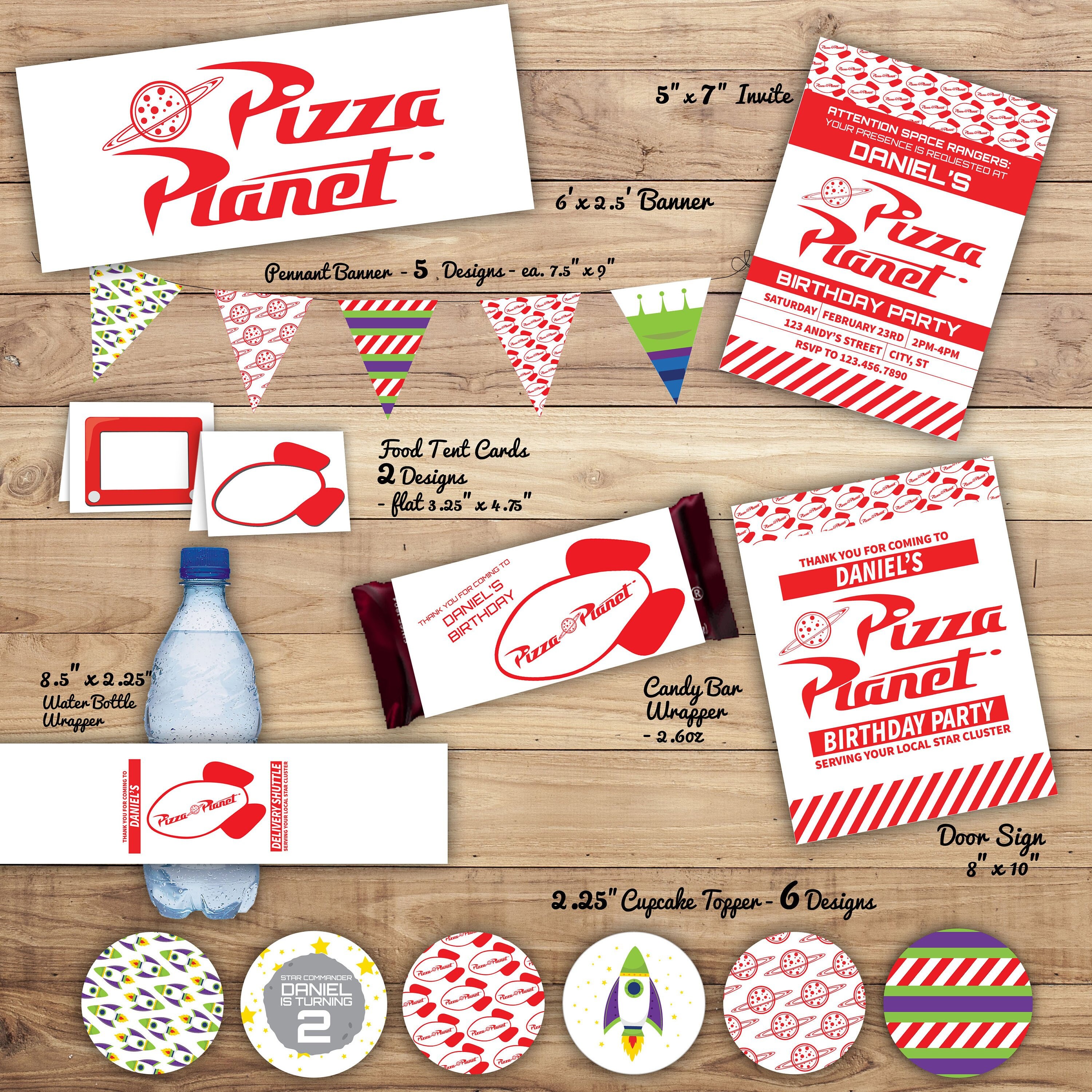 Paper & Party Supplies Party Supplies Digital File Only- Pizza Planet ...
