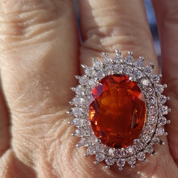 Large Citrine Ring - Etsy