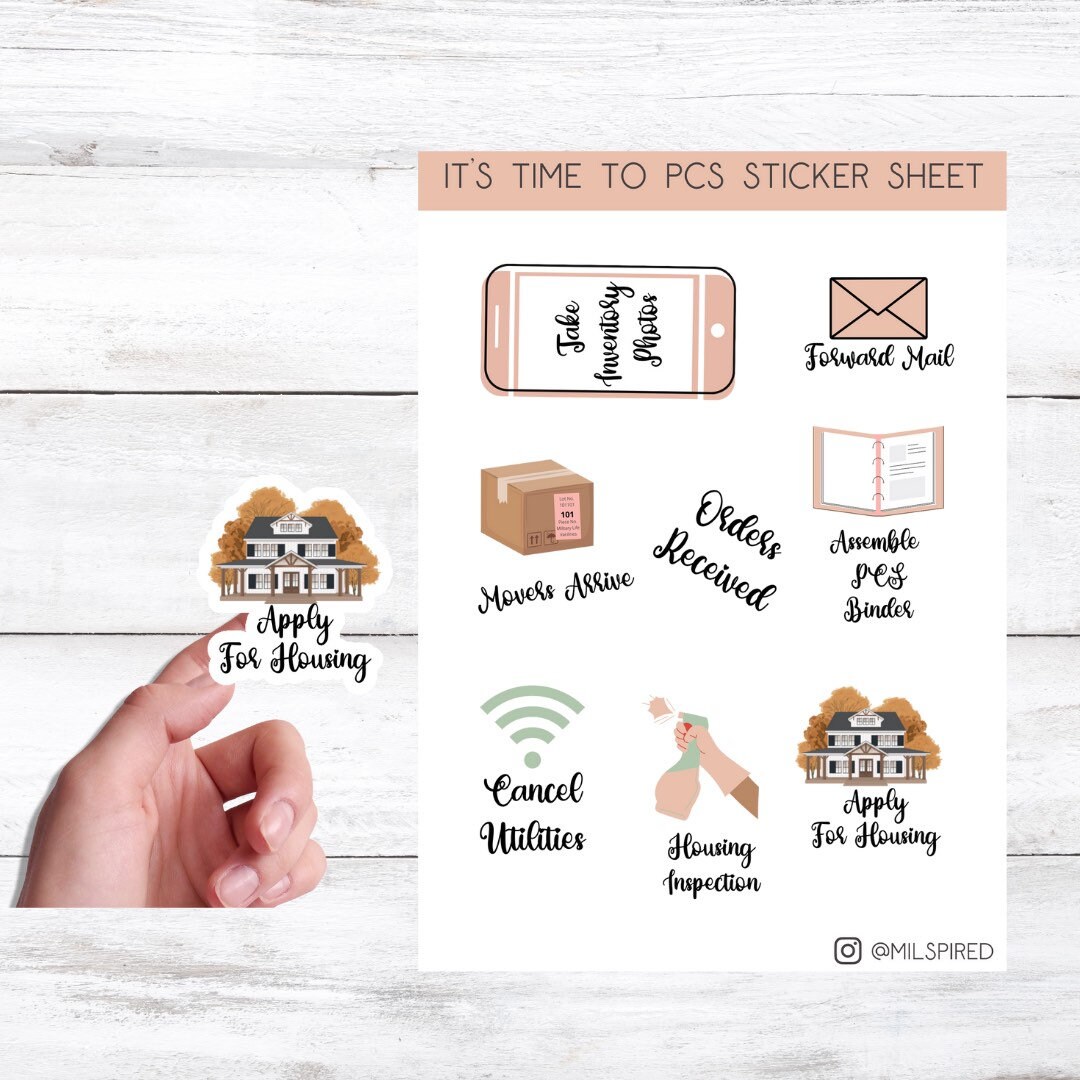 PCS Military Stickers, Moving With Military, Military Spouse Stickers ...