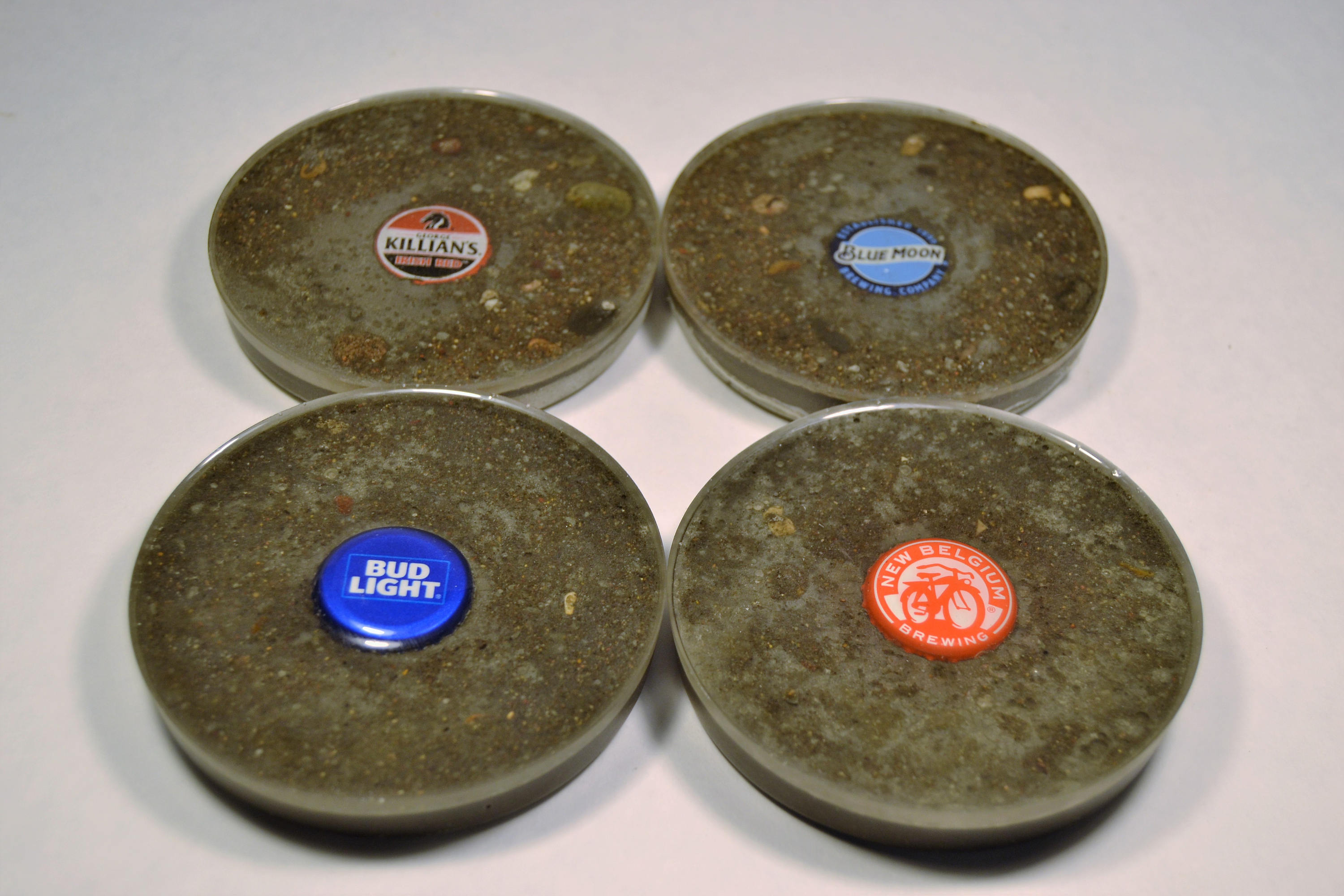 Resin Glazed Beer Cap Concrete Coasters Beer Coasters Bar - Etsy