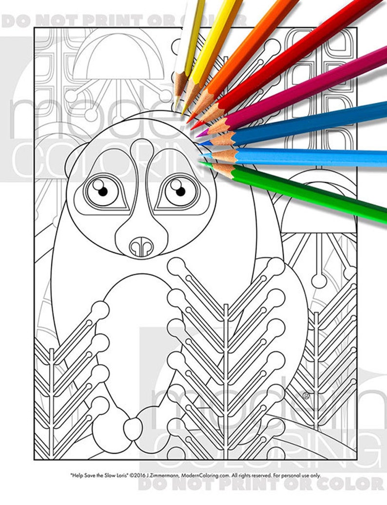 Help Save the Slow Loris Digital Download Coloring Page - Etsy