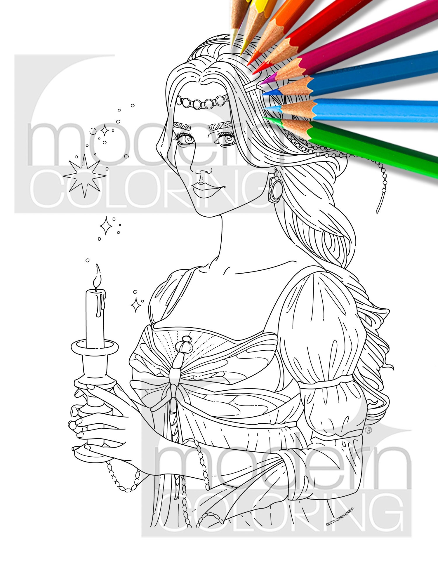 Two Coloring Pages: Crystal Queen & Glow Princess From | Etsy