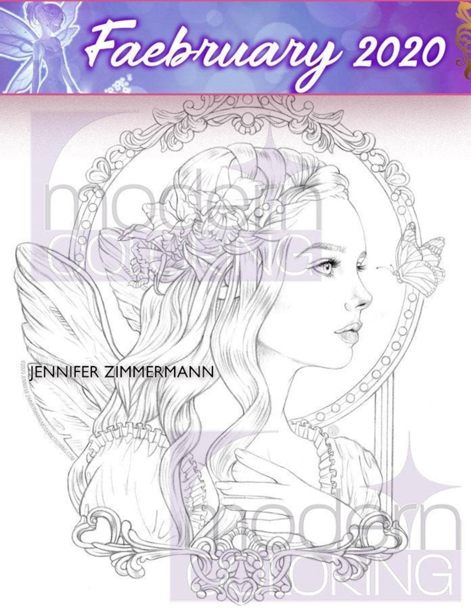 Aurae Fae, Nymph, Fairy, Line Art, Coloring Page, Portrait, Valentines ...