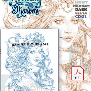 Merfest2023,mermay,mermaids2020-23,greyscale Coloring Pages,mega Bundle ...