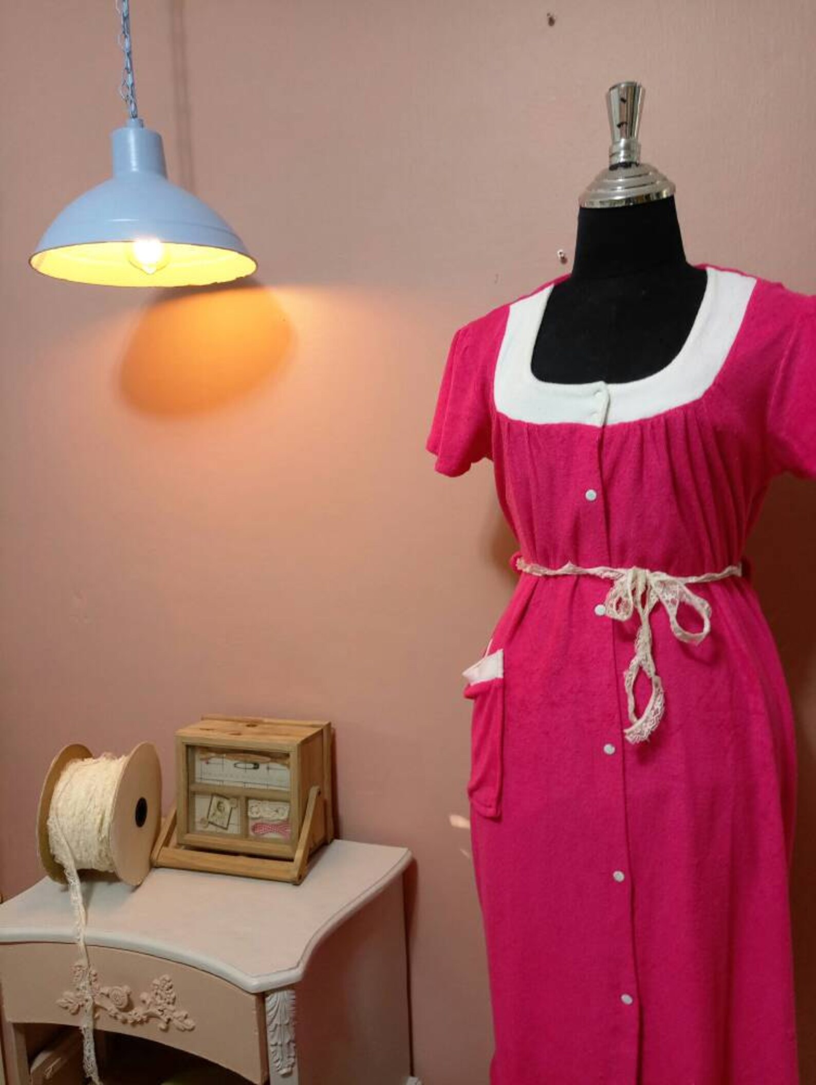 Pink Robe. Pajamas. Robe.vintage Robe.pink Vintage Robe for Women 1980s ...