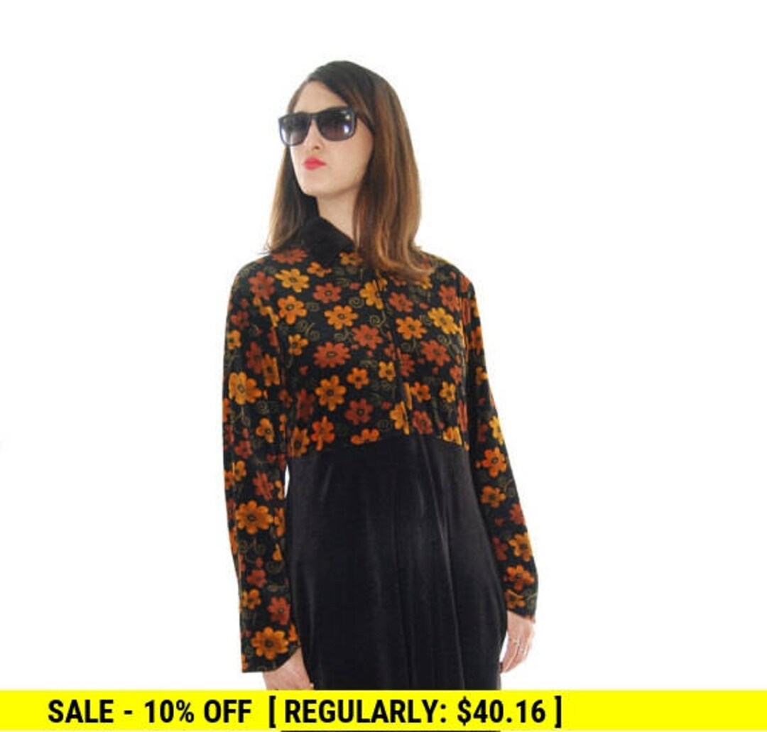 CRAZY SALE! Black, Orange and Gray Glamor Vintage Robe for Women 1960s ...